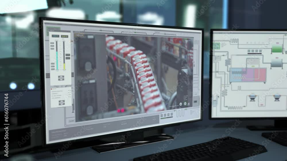 Tech interface controls the industrial lines at the plant. Industrial ...