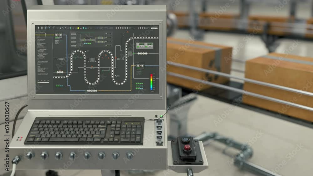 Computer operating the manufacturing equipment at the facility ...