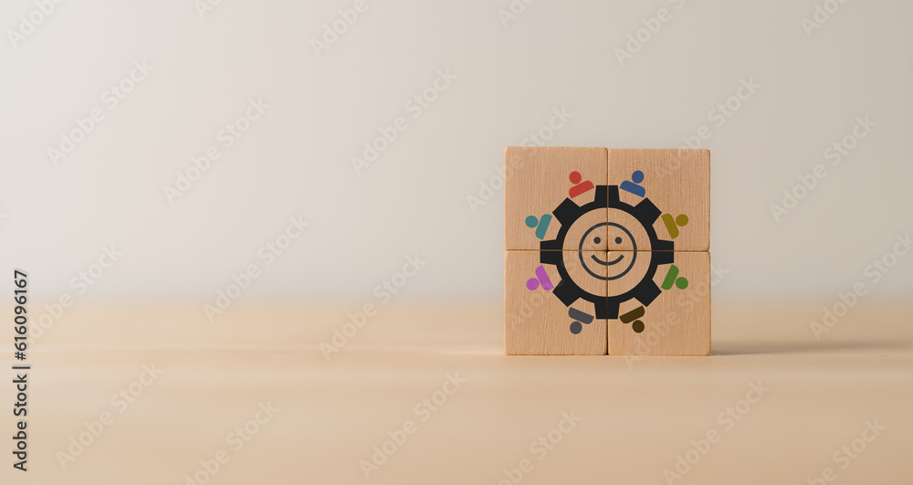 Positive workplace culture and growth concept. Reflecting positively on ...