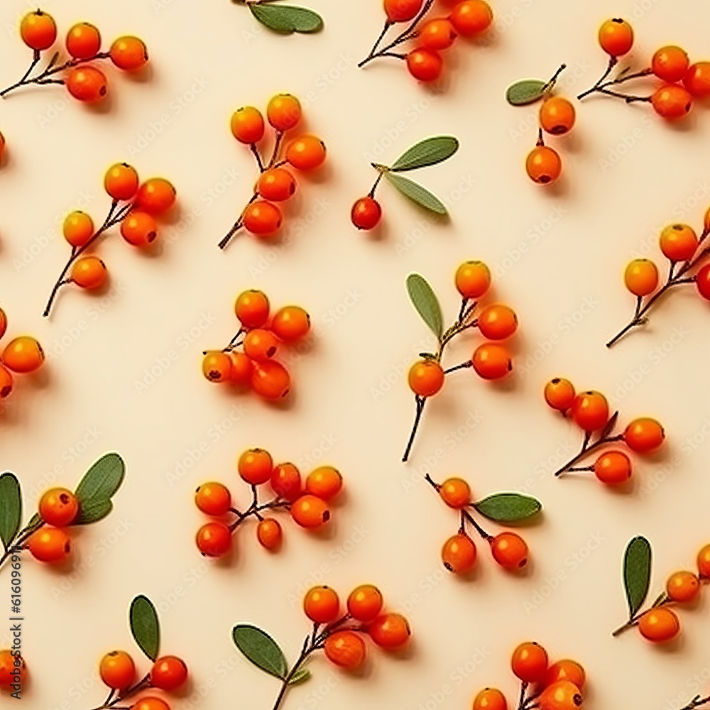 Barberry berries are red and yellow. Monochromatic background with ...
