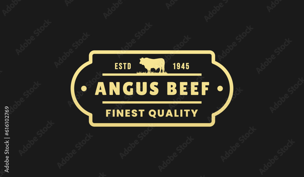 Angus beef Logo or Angus beef label Vector Isolated in Flat Style. Best ...