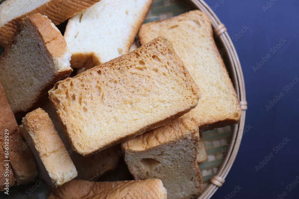 Tea Time Snack. Healthy Wheat rusk served with Indian hot masala tea ...