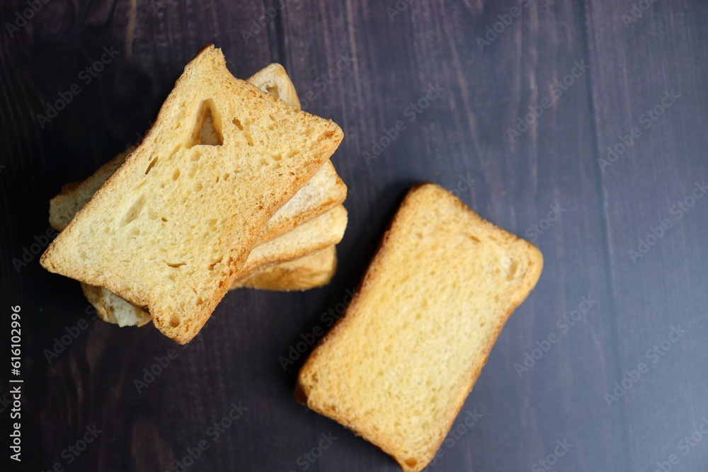 Tea Time Snack. Healthy Wheat rusk served with Indian hot masala tea ...