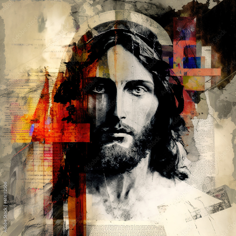 Modern portrait painting illustration of Jesus Christ, the Savior of ...