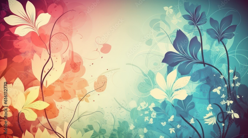 Floral background for website with color. Minimal style wallpaper ...