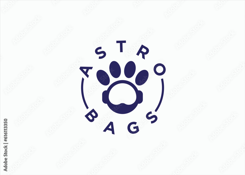 astronaut with dog logo design vector silhouette illustration Stock ...