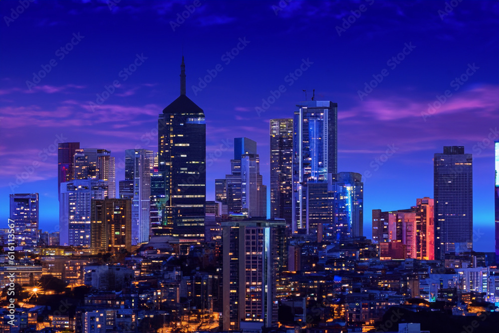 Urban skylines at night- Witness the dazzling lights and futuristic ...