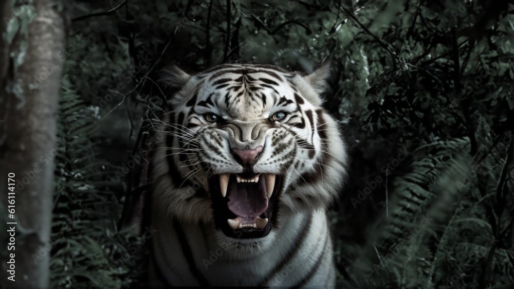 Fierce White Tiger