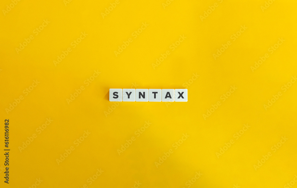 Syntax Word on Block Letter Tiles on Yellow Background. Minimal ...
