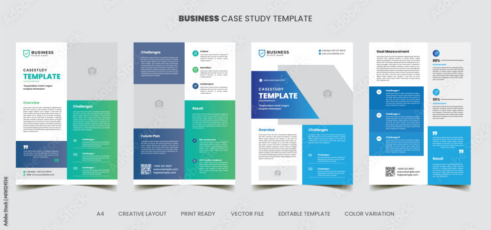 corporate case study template | double side flyer & modern a4 case ...