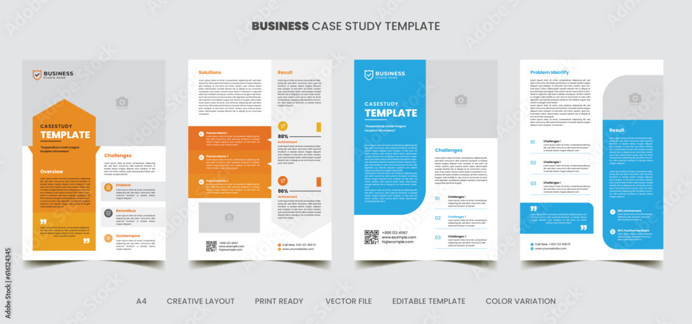 corporate case study template | double side flyer & modern a4 case ...