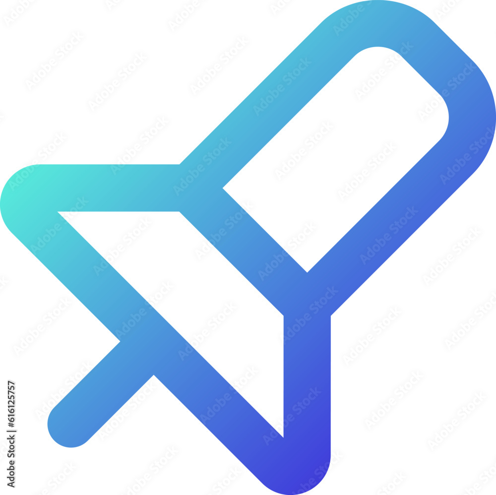 Pin pixel perfect gradient linear ui icon. Messenger feature. Attach and clip information. Line ...