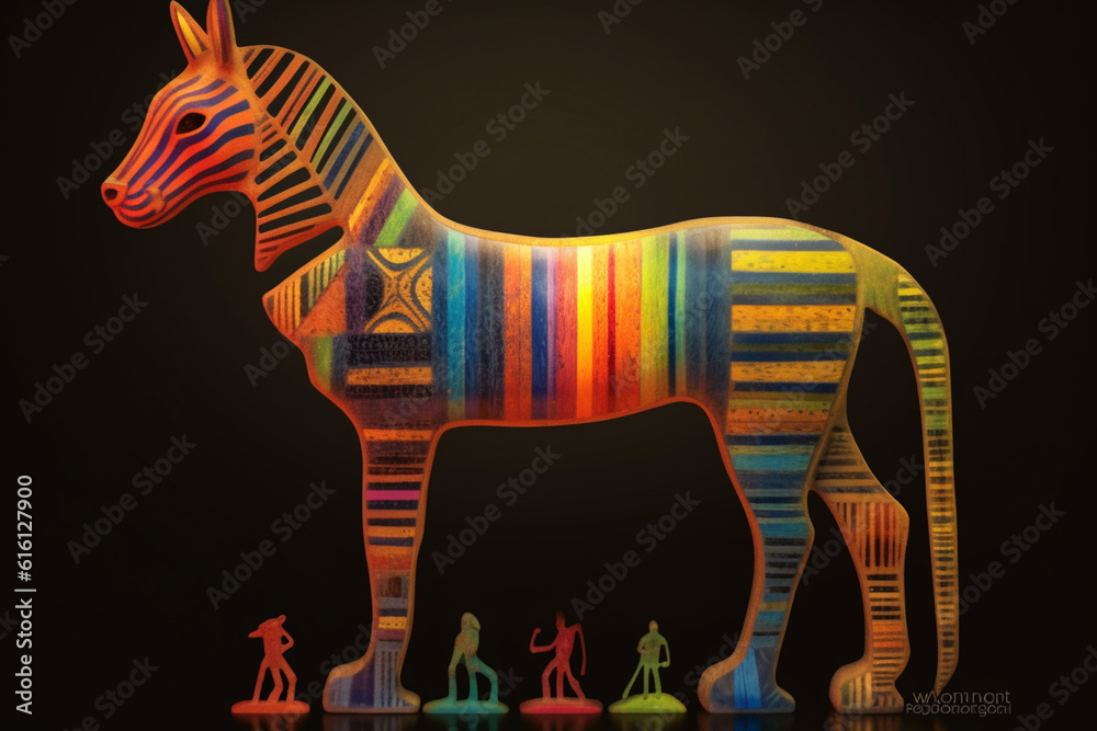An image showcasing abstract representations of animals revered in the ...