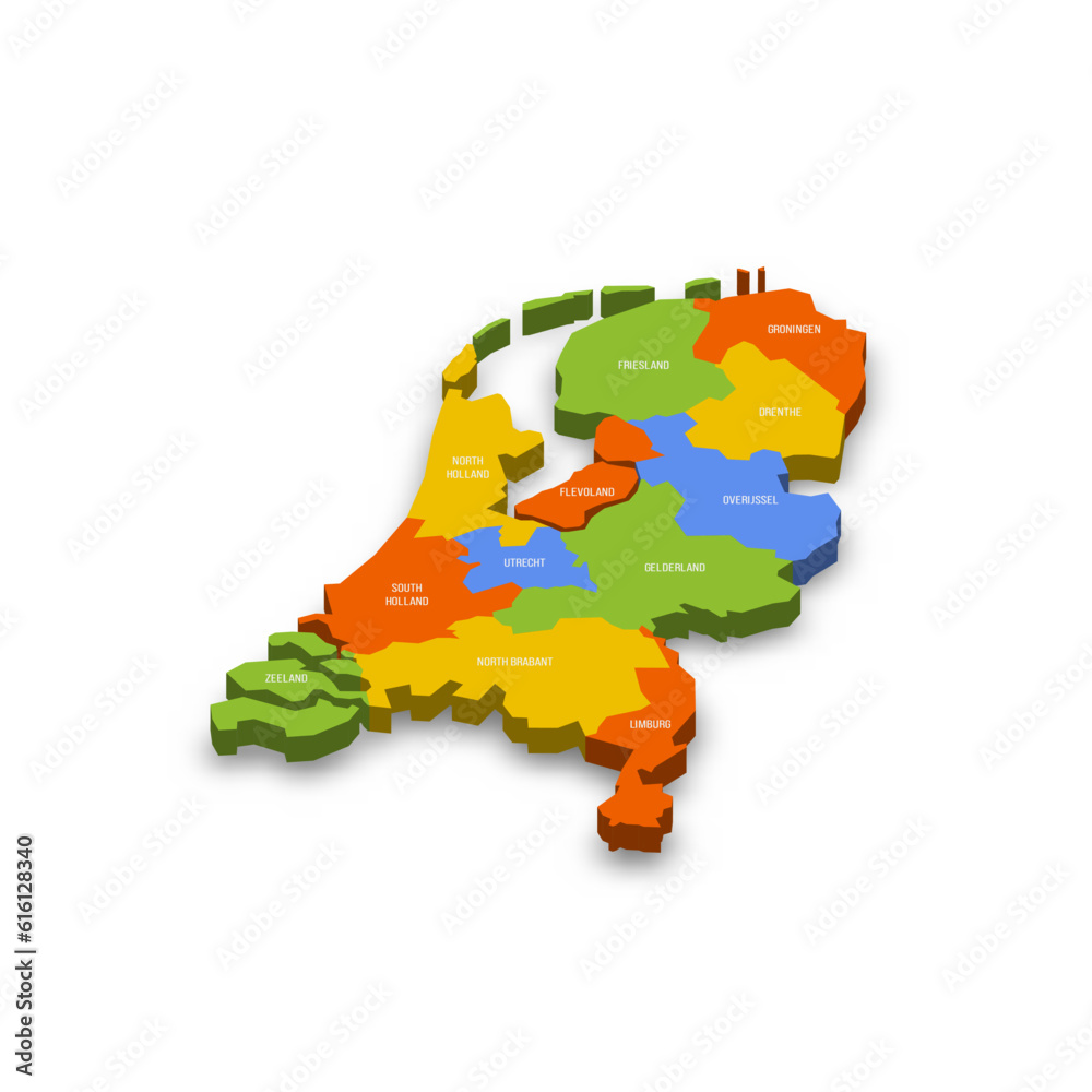 Netherlands political map of administrative divisions - provinces ...