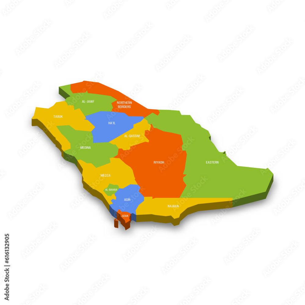 Saudi Arabia political map of administrative divisions - provinces or ...