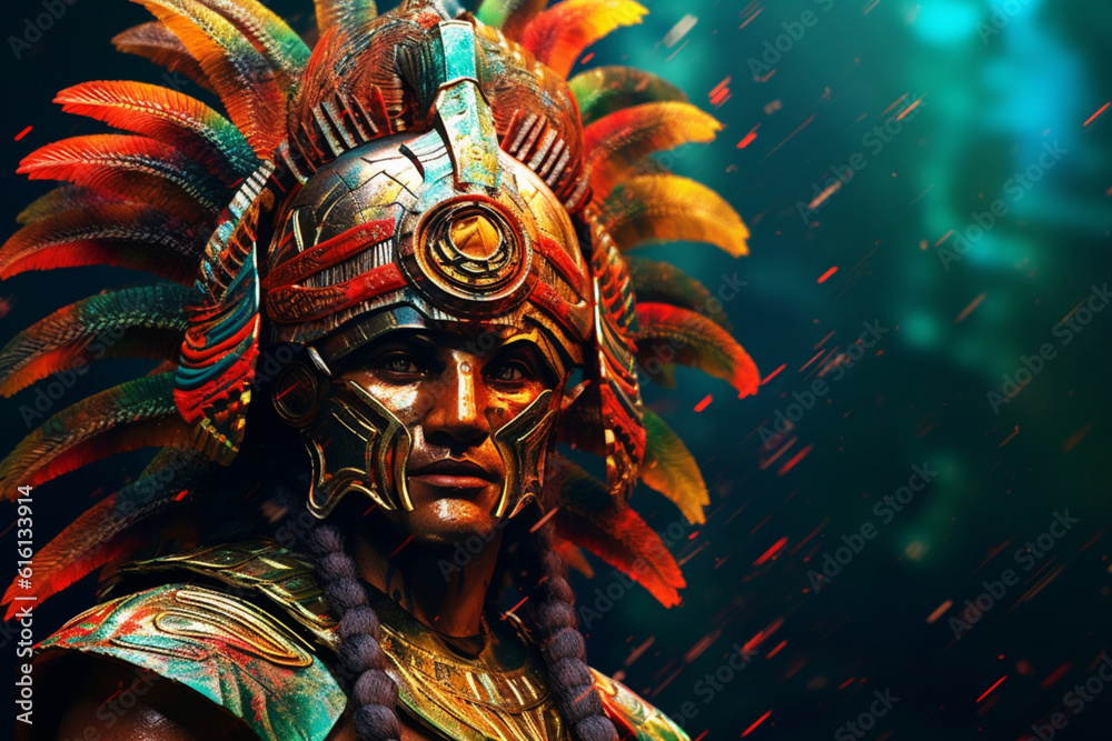 An abstract representation of a Kushan warrior, with dynamic lines and ...