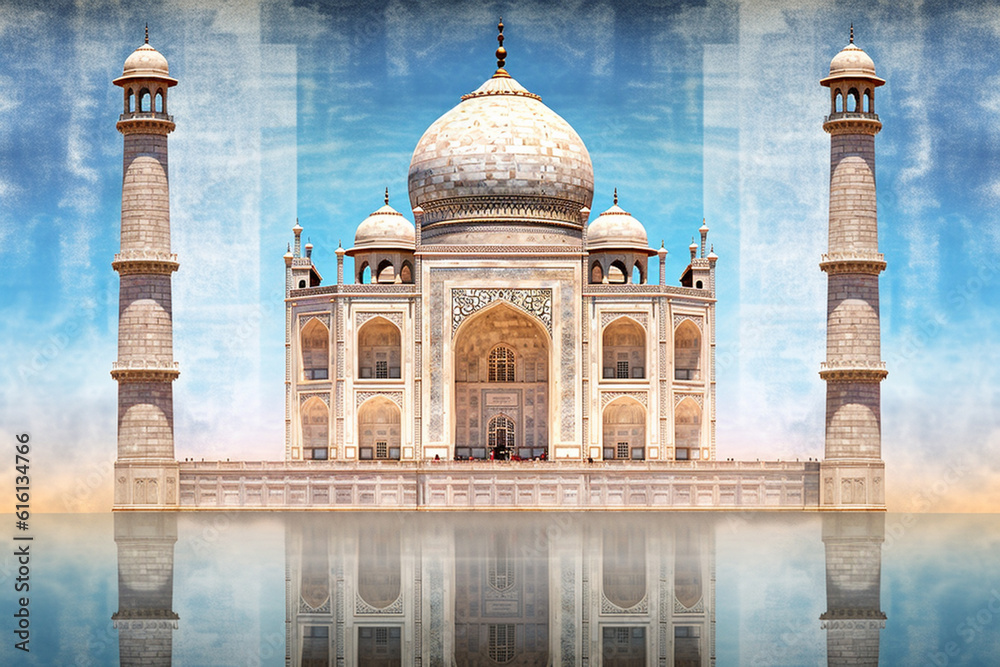 Abstract compositions inspired by the symmetrical design of the Taj ...