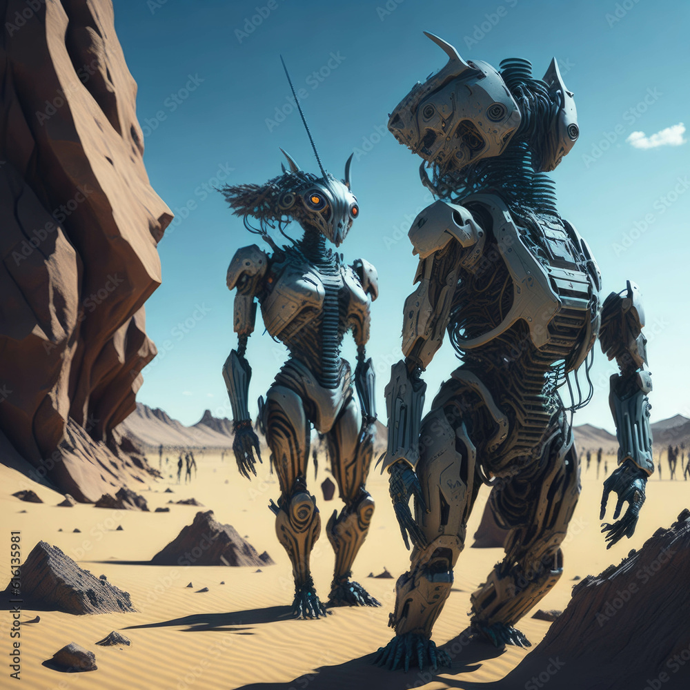 Battle Cyborg Synth Robot, Futuristic Sci-fi War With Humans, Metal ...