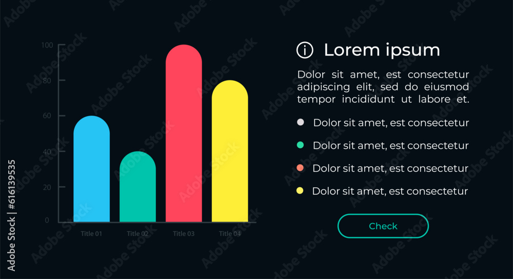 Chart With Bars Chart Ui Element Template Editable Isolated Vector Dashboard Component Flat