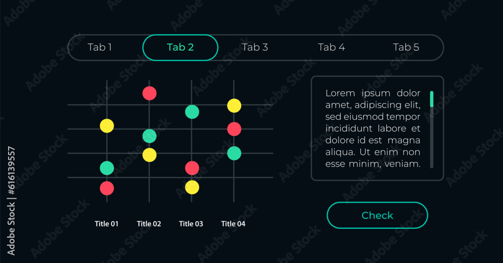 Dot plot diagram UI element template. Editable isolated vector ...