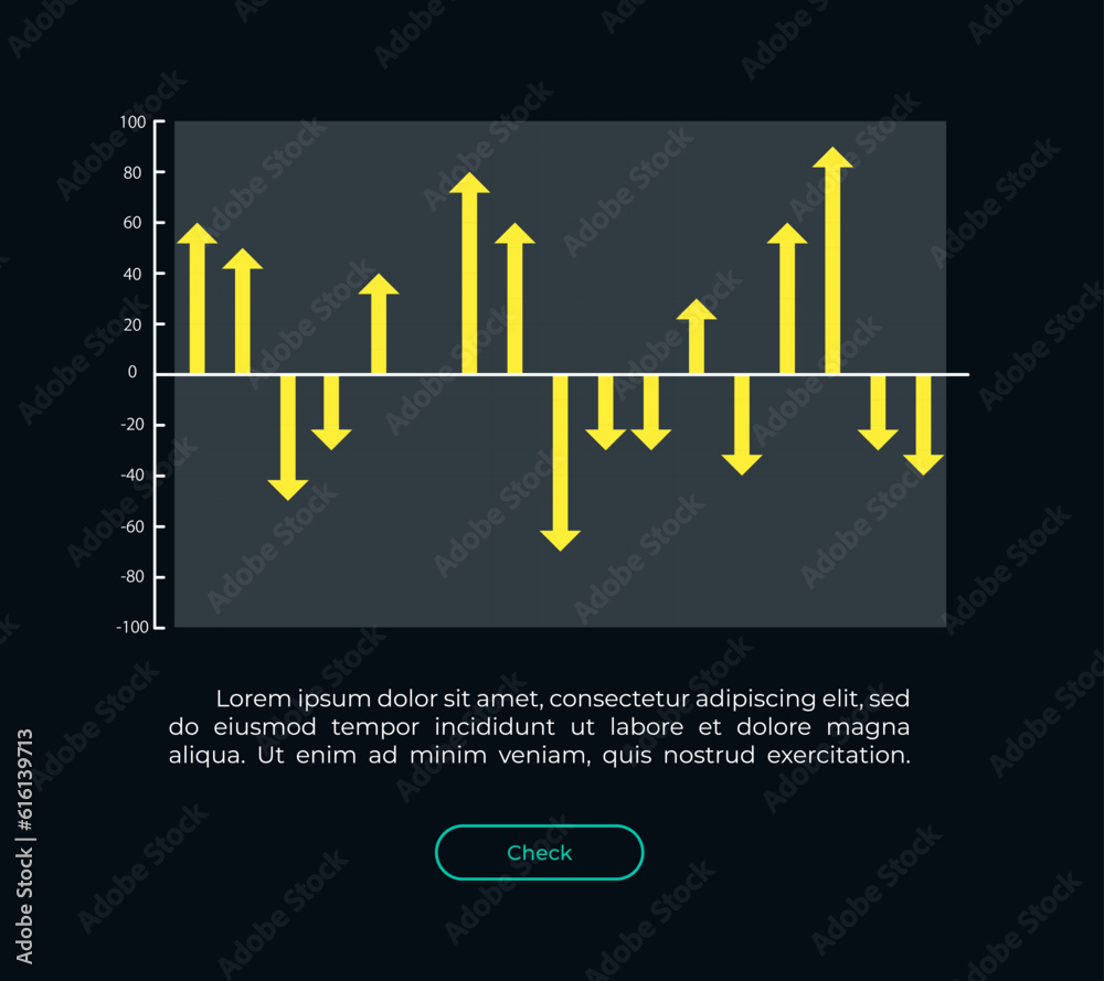 Waterfall diagram UI element template. Editable isolated vector ...