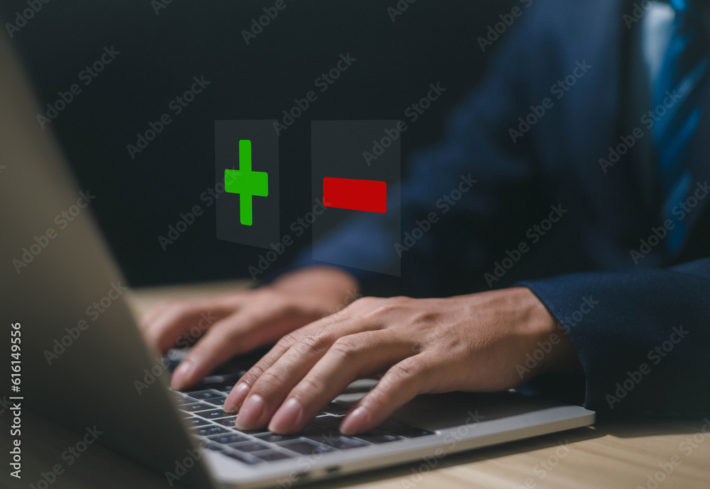 with plus and minus signs Comparatively opposite concepts Analyze ...