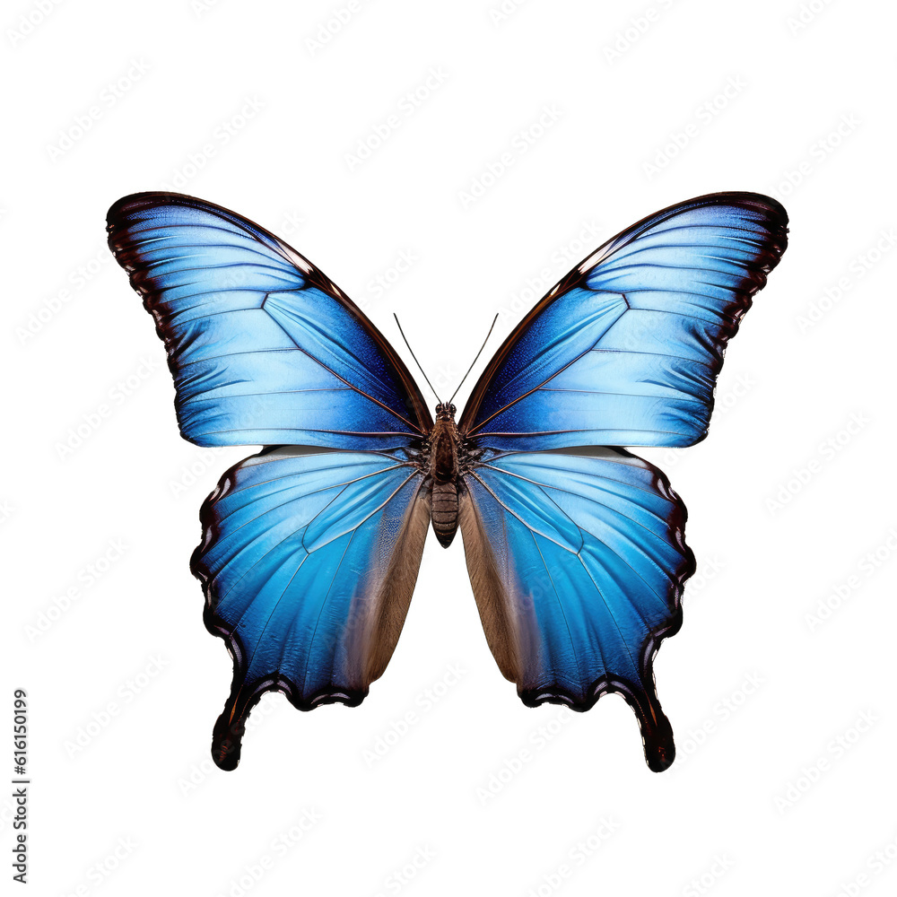 Blue morpho butterfly - Morpho peleides. Transparent PNG. Generative AI ...