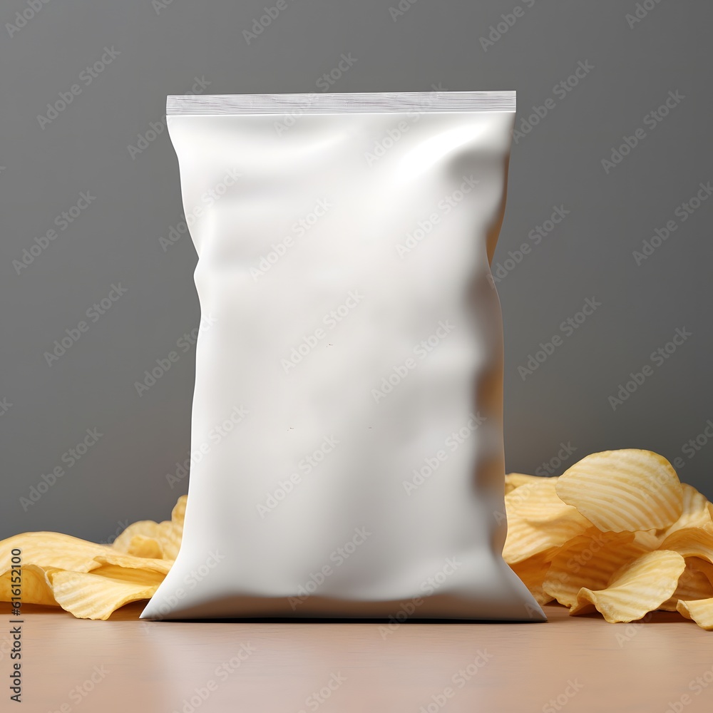 Plain white chips package mock up Stock Illustration | Adobe Stock