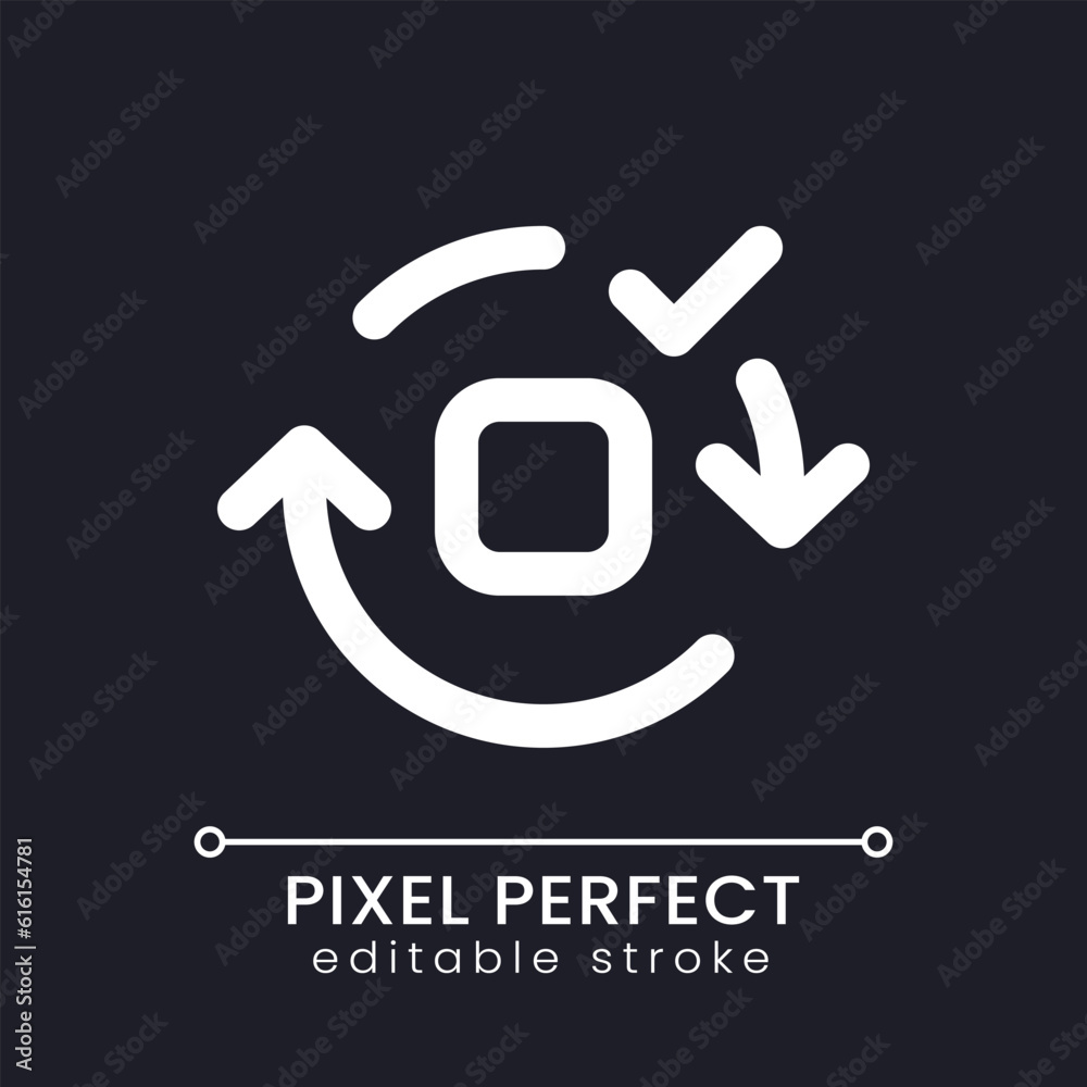 Applying spin motion effect pixel perfect white linear ui icon for dark theme. Added video ...