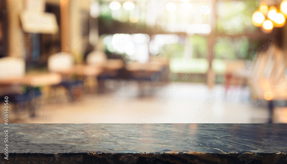Wood texture table top (counter bar) with blur light gold bokeh in cafe ...