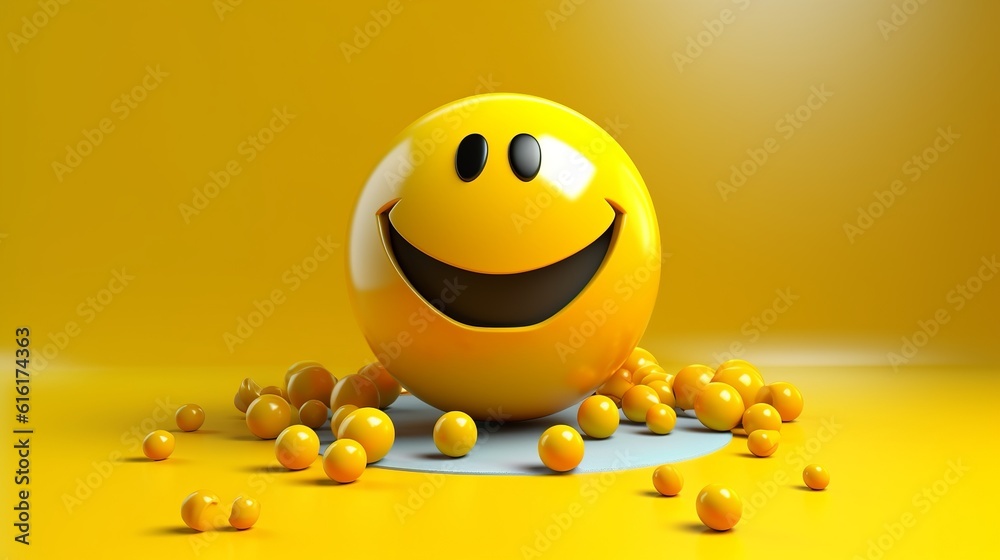 Smiley Listen Music emoji features a yellow face with eyes, wearing ...