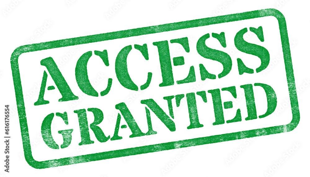 Access Granted green rubber stamp isolated on transparent background ...