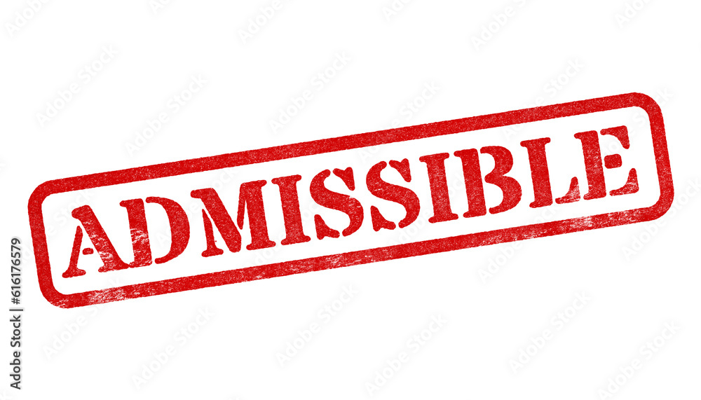 Admissible red rubber stamp isolated on transparent background with ...