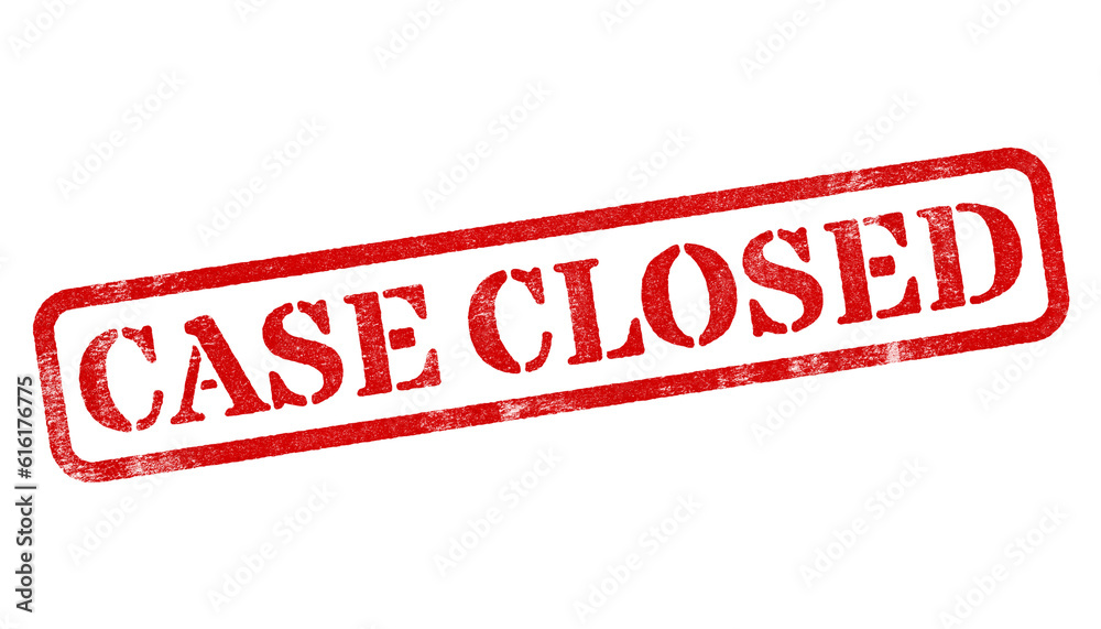 Case Closed red rubber stamp isolated on transparent background with ...