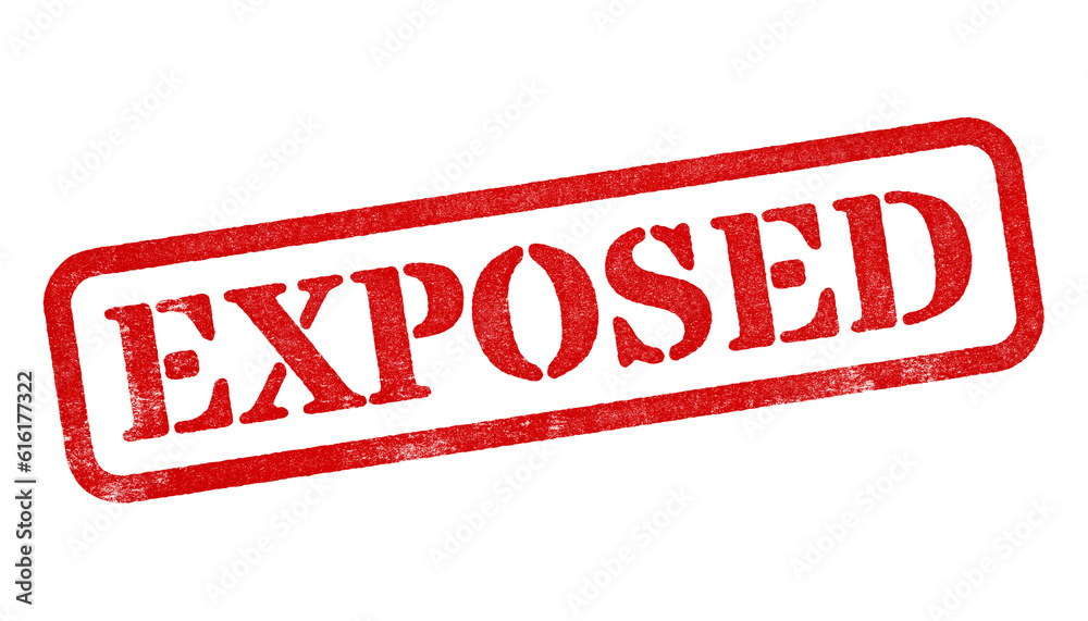 Exposed red rubber stamp isolated on transparent background with ...