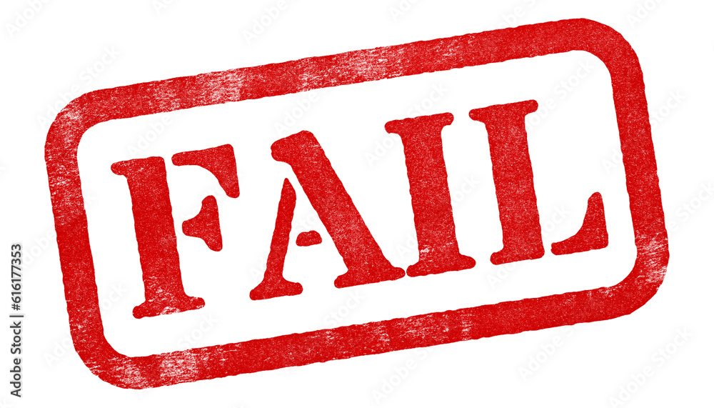 Fail red rubber stamp isolated on transparent background with ...