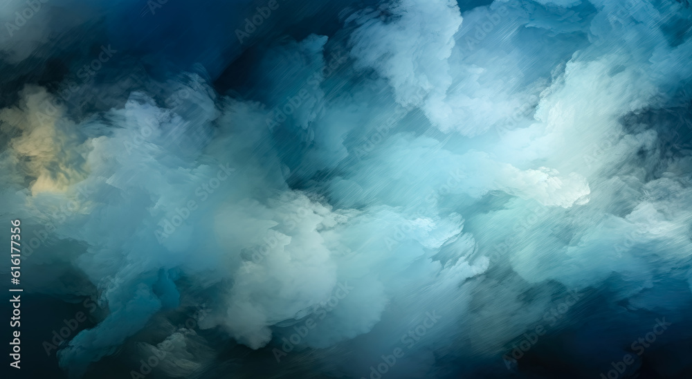 Sky blue and gray color gradient background, blue cloudy brush strokes ...