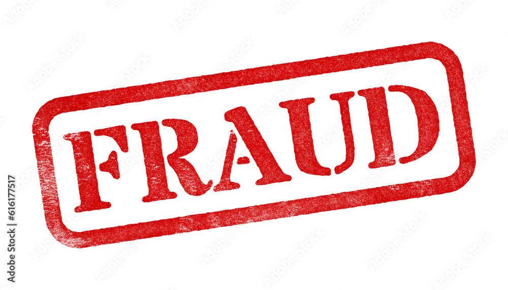 Fraud red rubber stamp isolated on transparent background with ...
