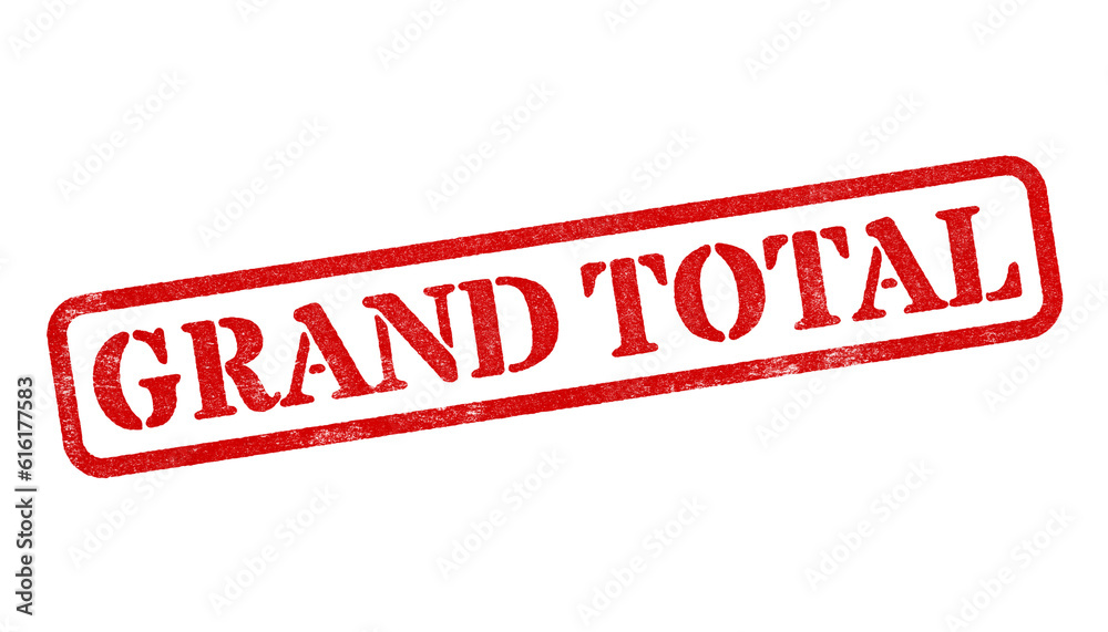 Grand Total red rubber stamp isolated on transparent background with ...