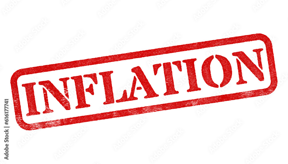 Inflation red rubber stamp isolated on transparent background with ...