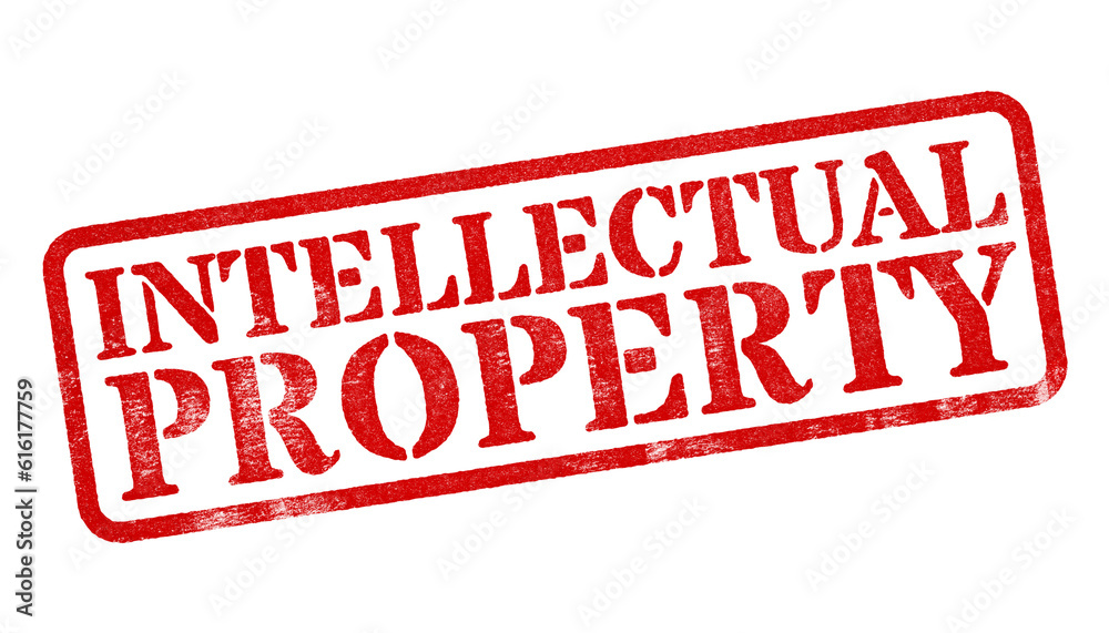 Intellectual Property red rubber stamp isolated on transparent ...