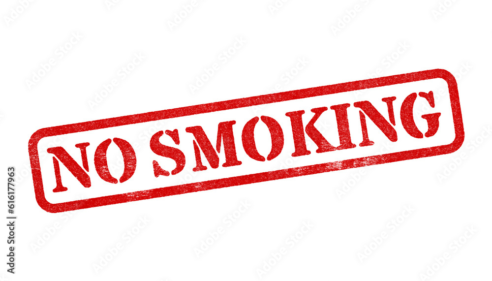 No Smoking red rubber stamp isolated on transparent background with ...