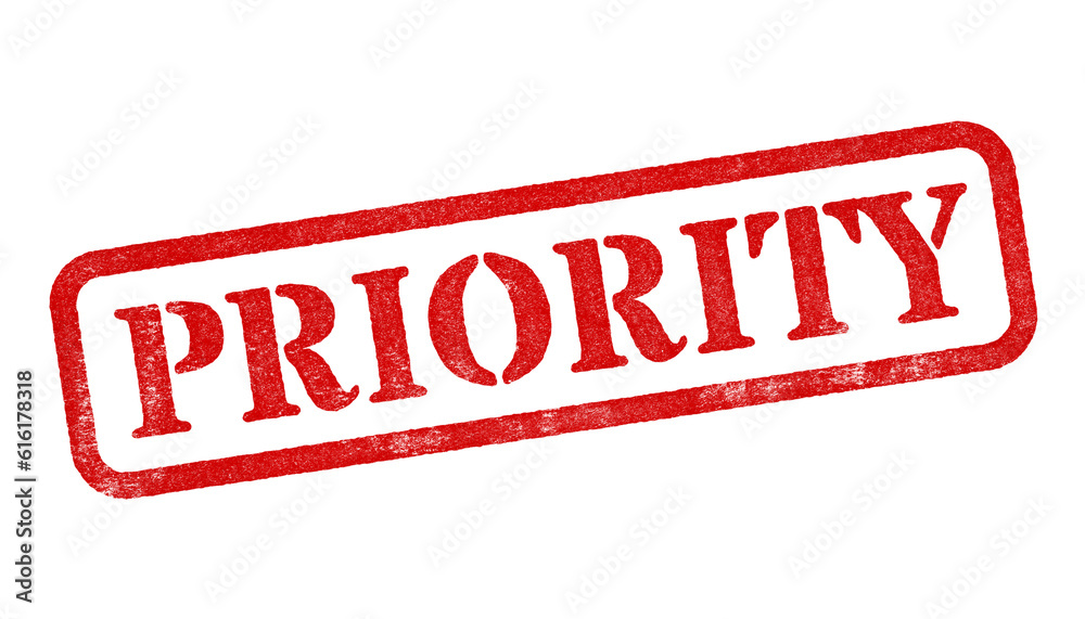 Priority red rubber stamp isolated on transparent background with ...