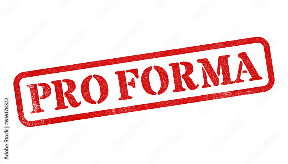 Pro Forma red rubber stamp isolated on transparent background with ...