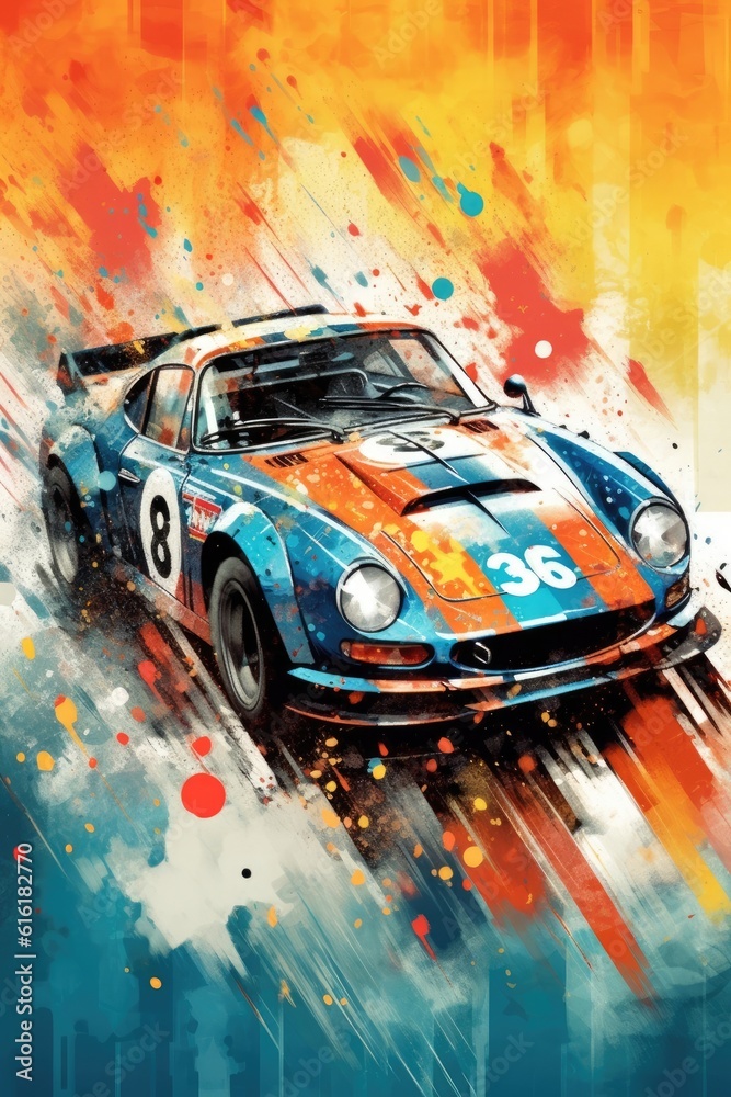 Wallpaper featuring a sports car. (Illustration, Generative AI) Stock ...