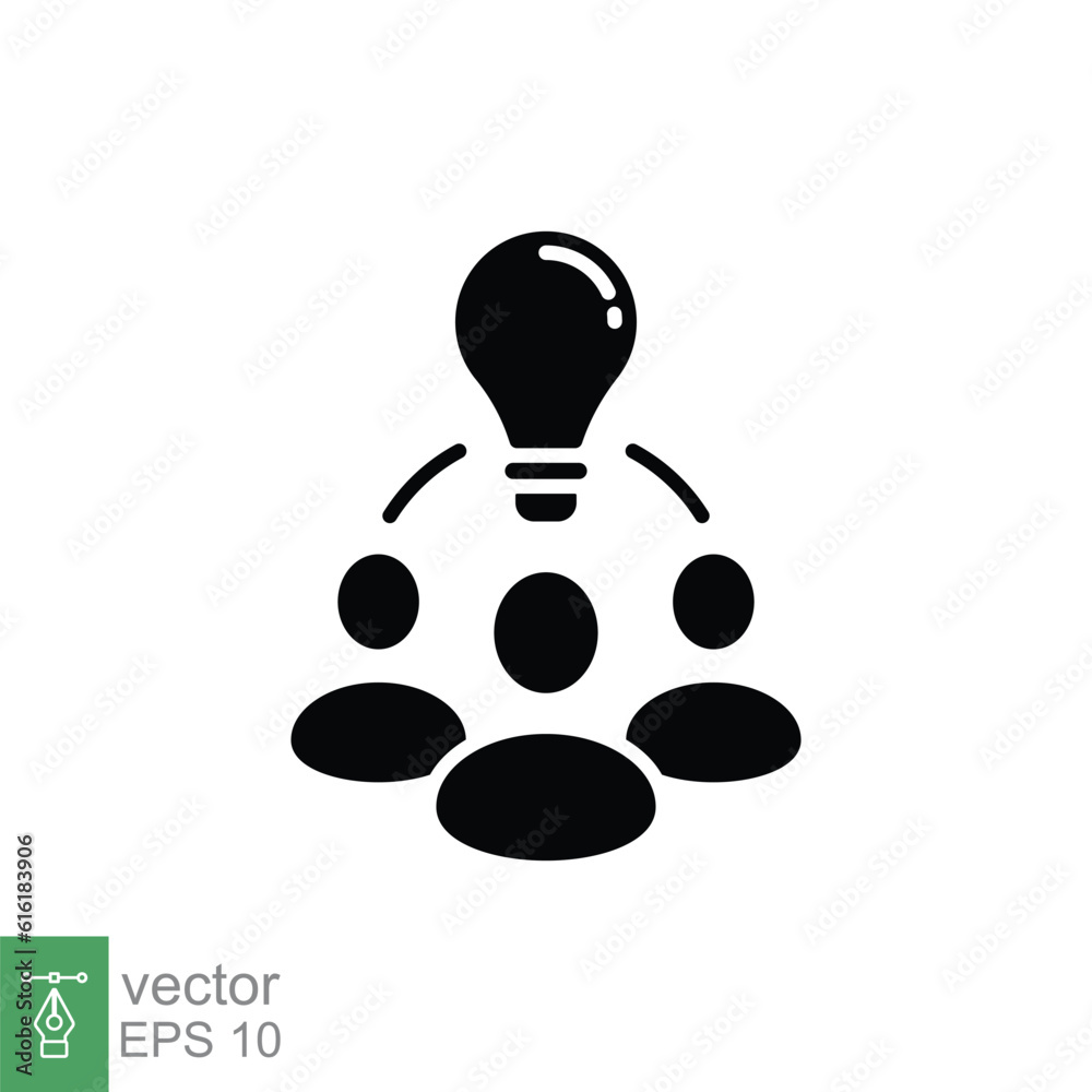 Collaboration idea icon. Simple solid style. Business team with ...