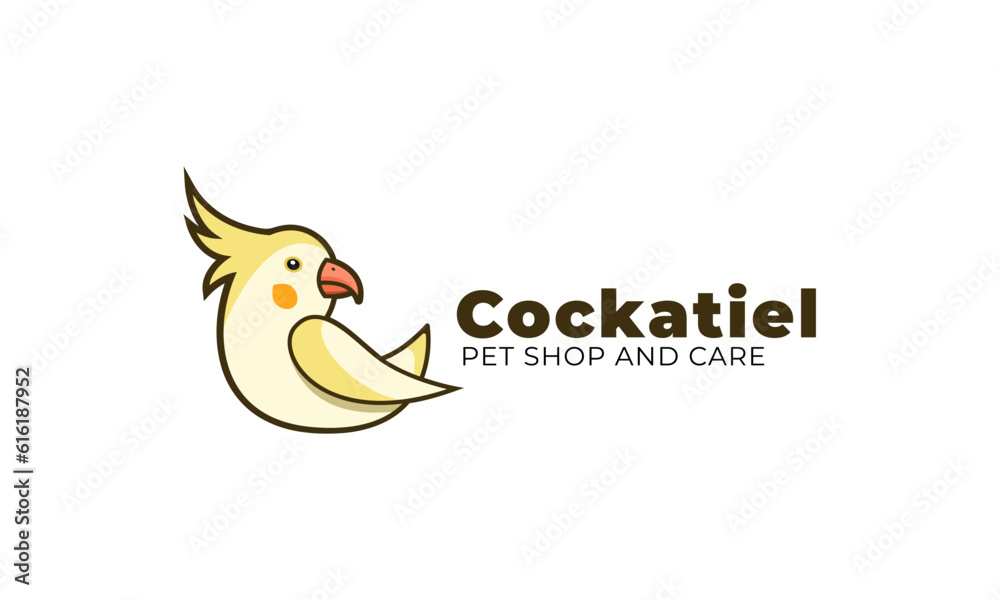 Vetor de Cockatiel bird logo illustration vector design do Stock ...
