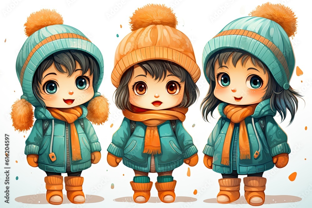 cartoon illustration with the color palette of "turquoise, orange, and ...