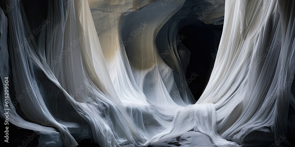 veiled wonder of the Caves, as delicate curtains of marble cascade from ...