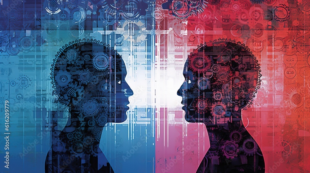 human big data visualization. Futuristic artificial intelligence ...